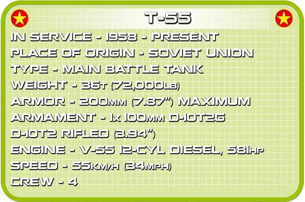 Cobi Panzer Medium Tank T-55 2234 NEUHEIT Vietnam War – Cobi-Welt