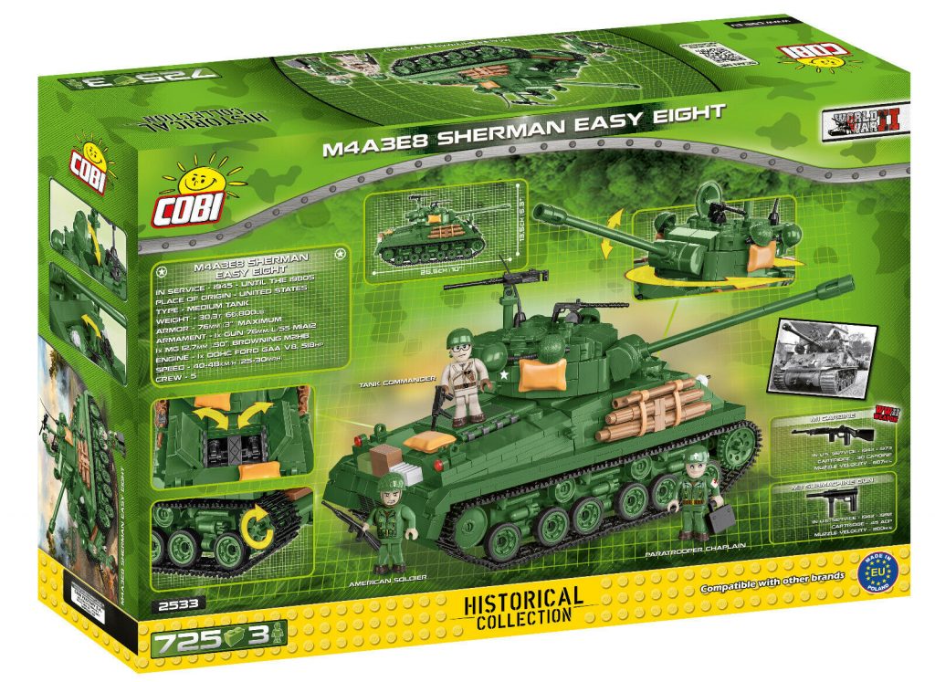 Cobi Panzer M4A3E8 Sherman Easy Eight 2533 Bausatz 725 Teile 3Figuren ...