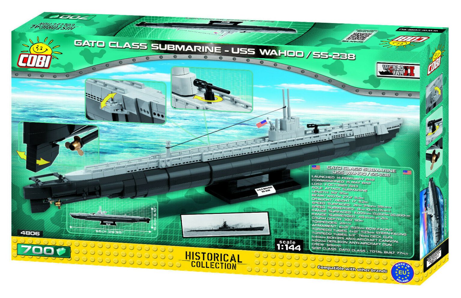 Cobi 4806 U-Boot Gato Class USS WAHOO/SS-2 World War 2 – Cobi-Welt